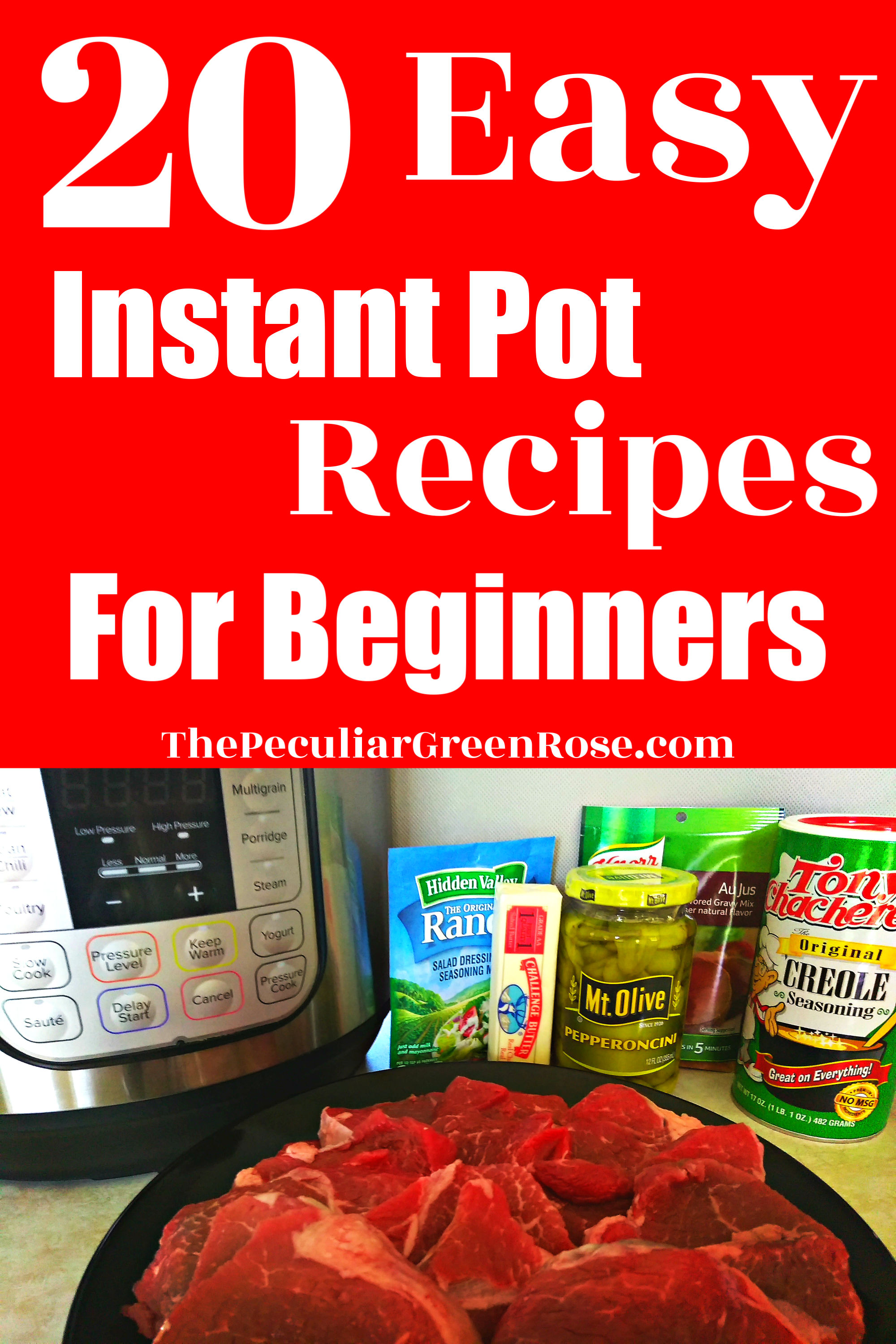 20 Easy Instant Pot Recipes For Beginners - The Peculiar Green Rose