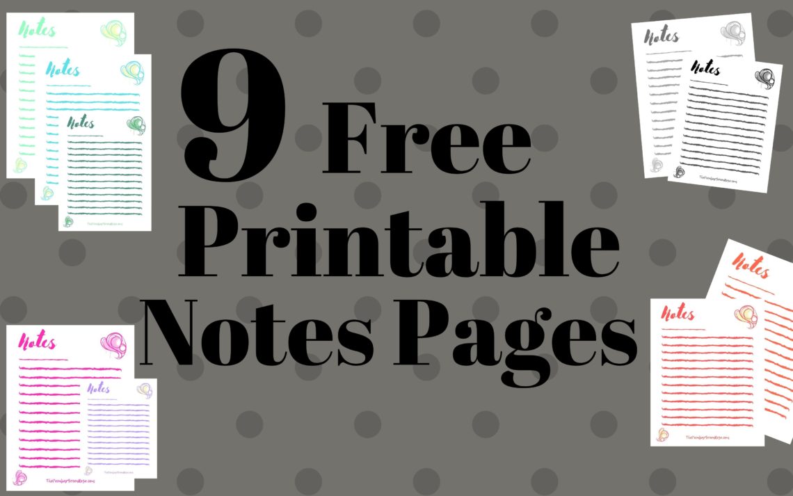 9 Free Printable Notes Page Templates - The Peculiar Green Rose