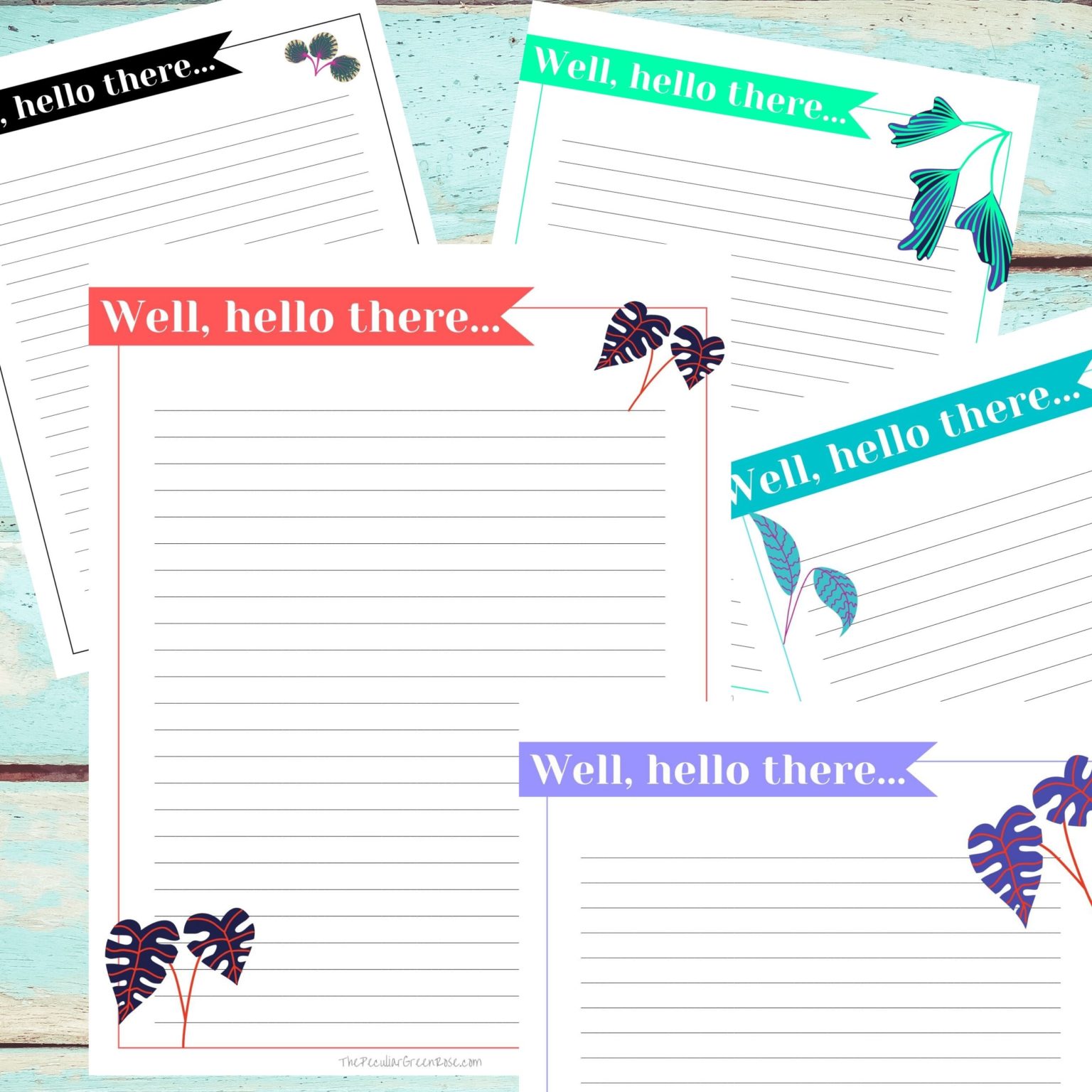 10 Cute Printable Stationery Paper Designs (PDF) - The Peculiar Green Rose