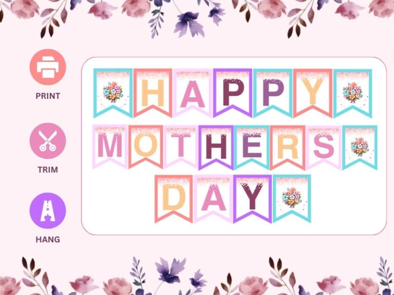 Mother's Day Banner Printable PDF - The Peculiar Green Rose
