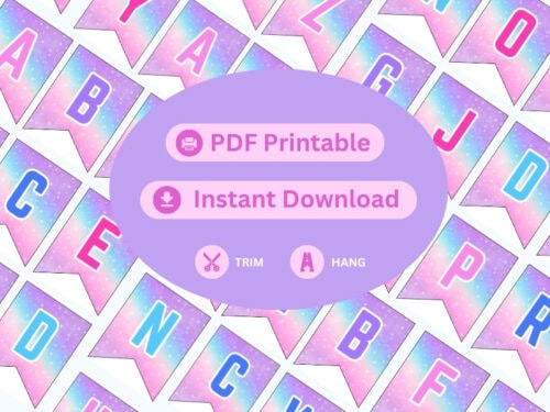 Printable Alphabet Banner - The Peculiar Green Rose