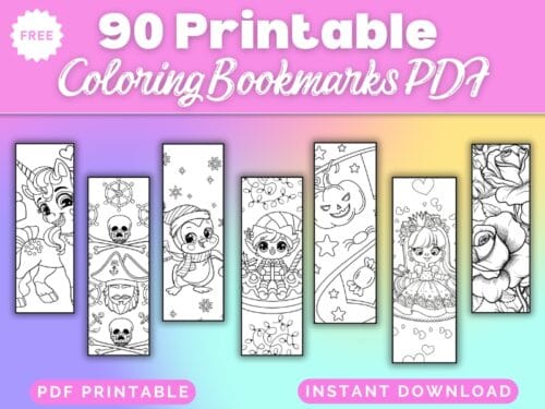 Printable Coloring Bookmarks PDF - The Peculiar Green Rose