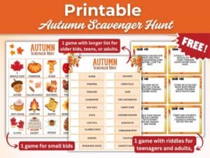 Printable Autumn Scavenger Hunt - The Peculiar Green Rose