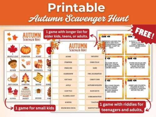 Printable Autumn Scavenger Hunt - The Peculiar Green Rose