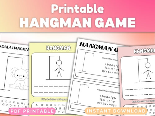 Printable Hangman Game - The Peculiar Green Rose