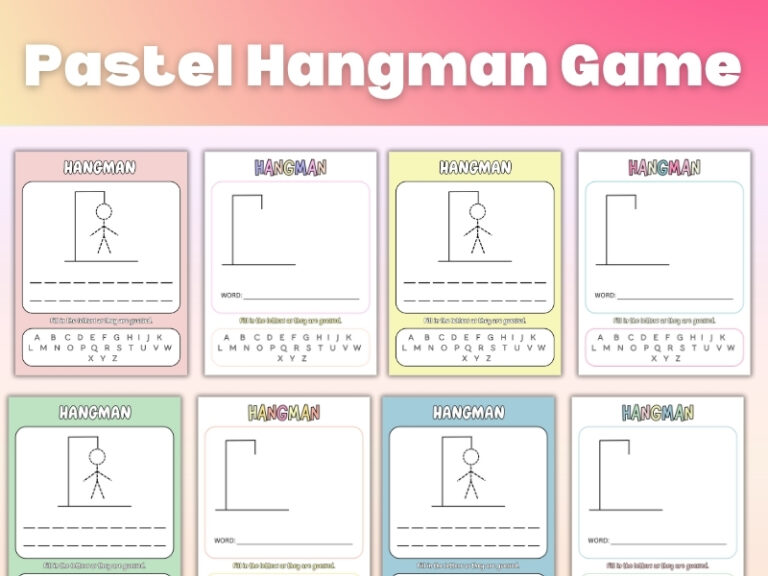 Printable Hangman Game - The Peculiar Green Rose